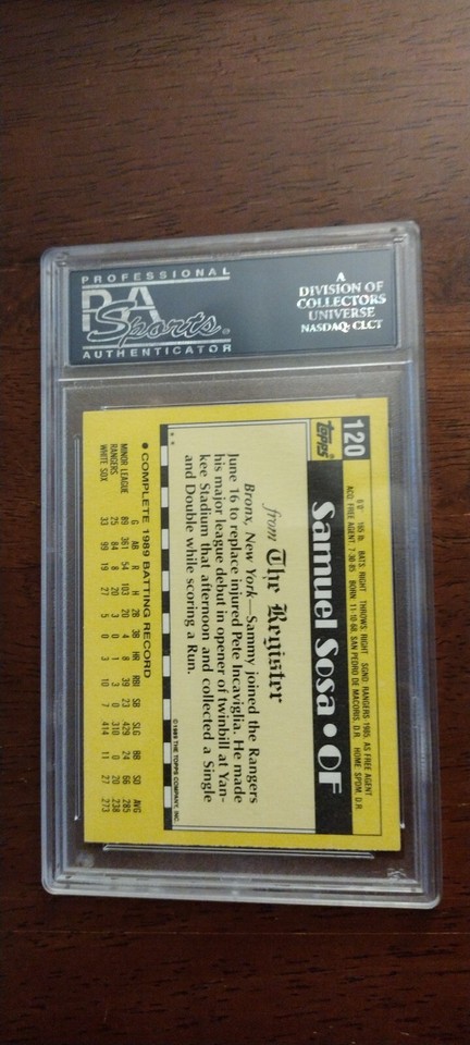 1990 Topps 89' MLB Debut Sammy Sosa Rookie PSA 9 Mint | eBay