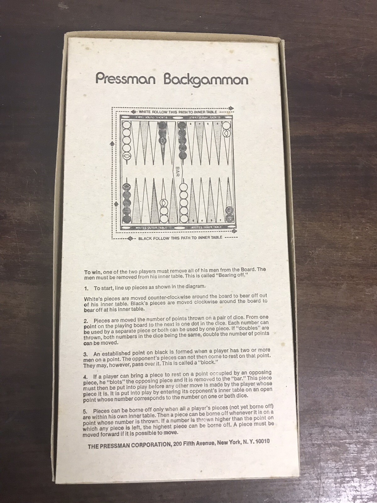 Vintage 1979 Pressman Folding Board Backgammon Game Set Made in USA | eBay