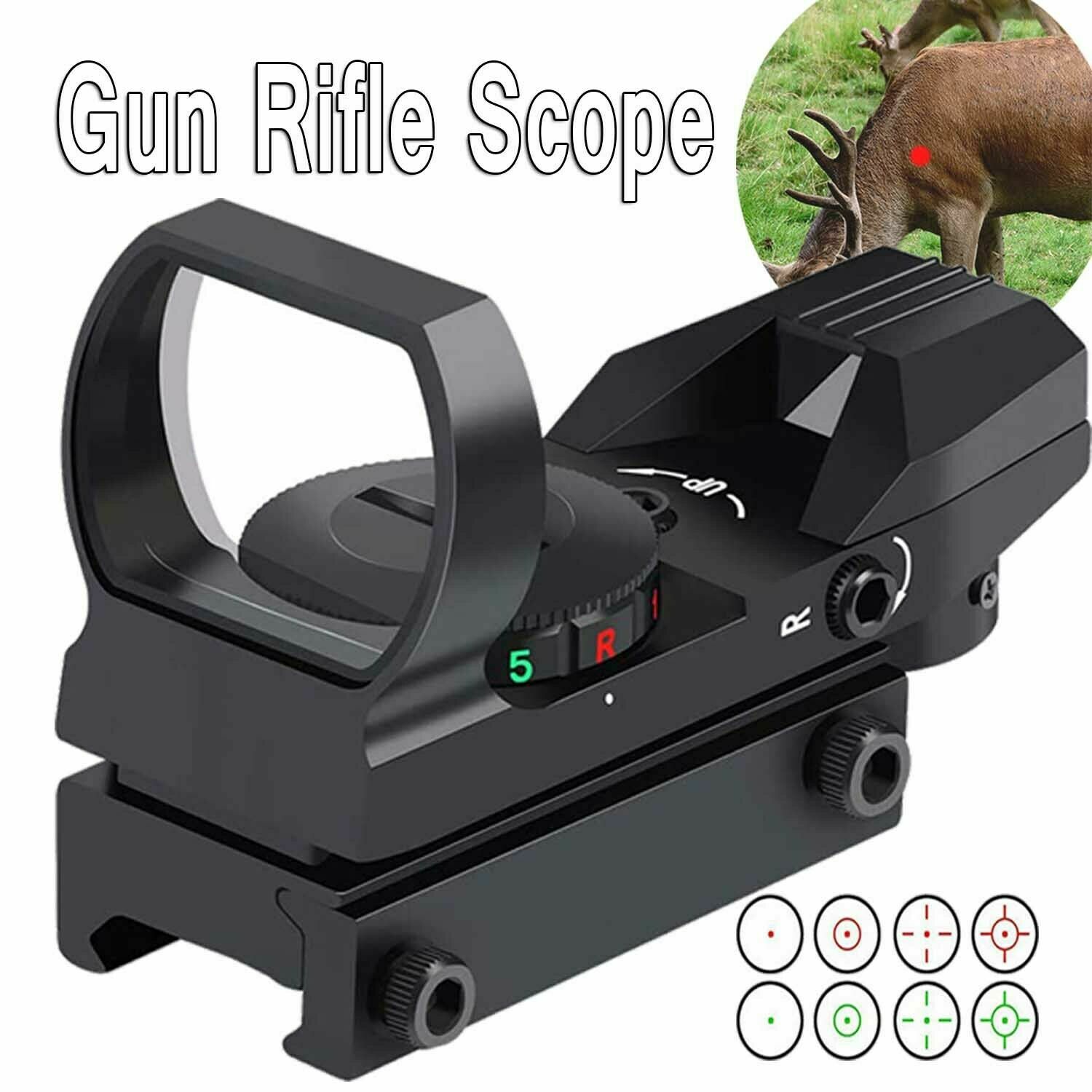 Red Green Dot Reflex Sight Tactical Gun Rifle Holographic Scope with ...