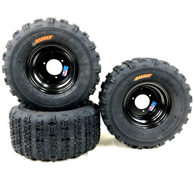 Honda ATC 70 Black DWT Front and Rear Wheels Rims Sunf A027 Trails XC ...