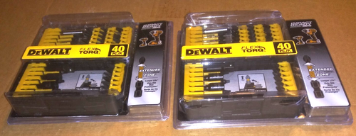 LOT OF 2 DEWALT Screwdriver Bit Set, Impact Ready, Flextorq, 40-Piece ...