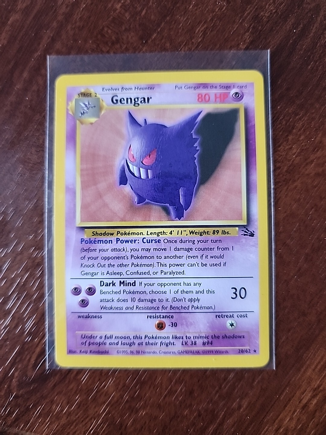 Pokémon TCG Gengar Fossil 20/62 Regular Unlimited Rare | eBay