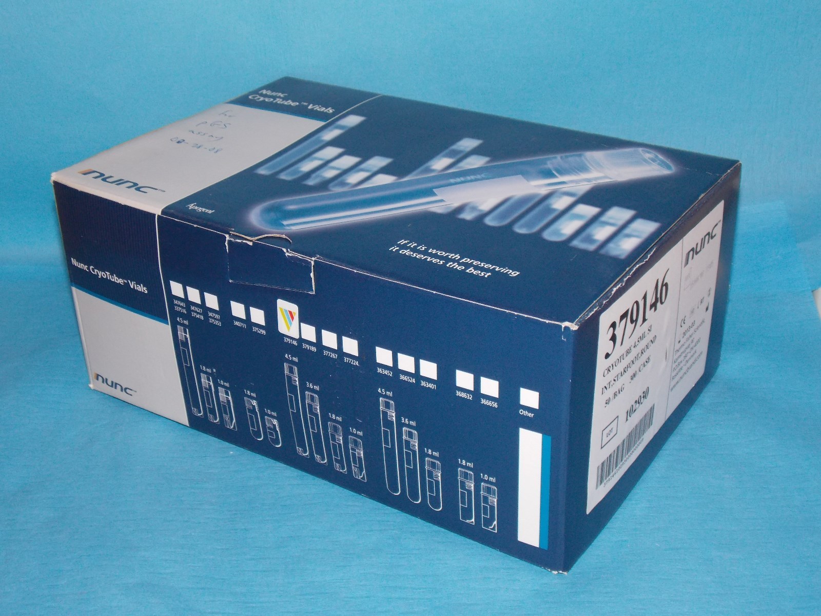 NUNC CRYOTUBE VIALS 379146, 4,5ML SI INT, STARFOOT, ROUND 50/BAG 300 ...