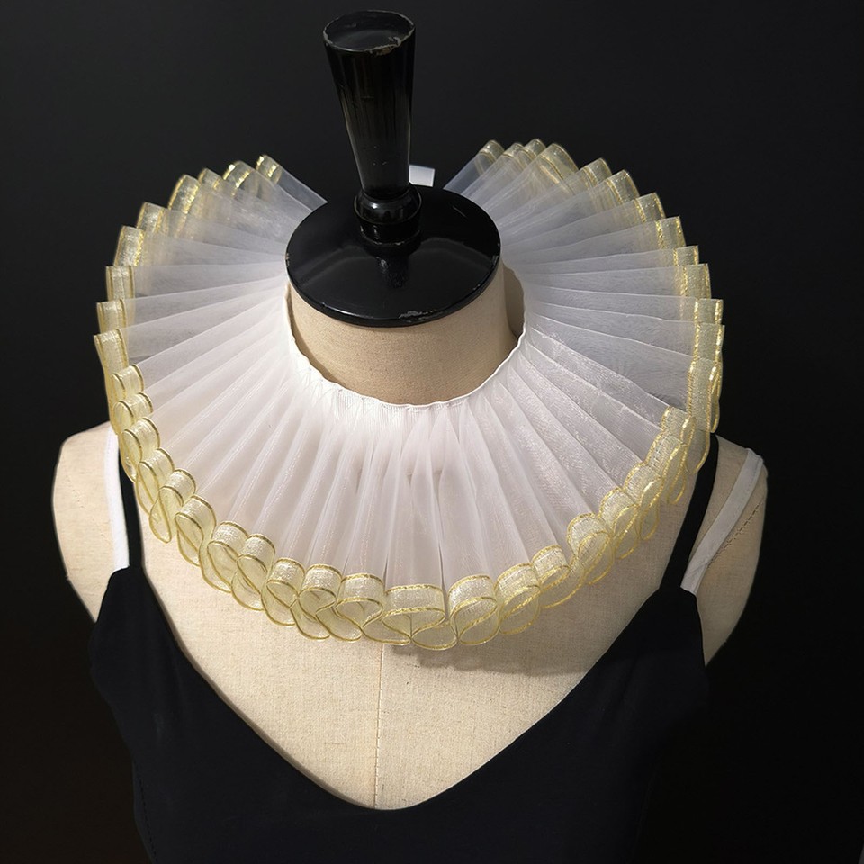 1Pcs Renaissance Neck Ruff Neck Ruff Detachable Collar Victorian Ruffle ...