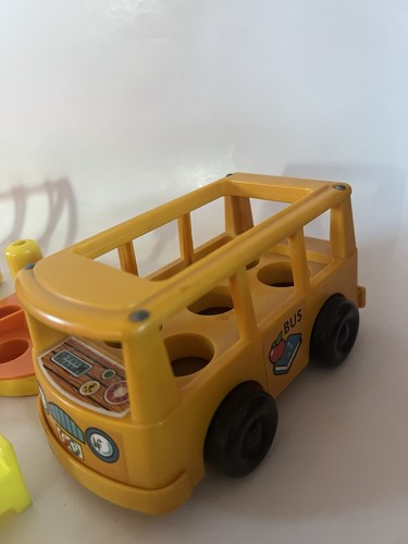 Vtg Fisher Price Little People Nursery School Bus Playground Equipment ...