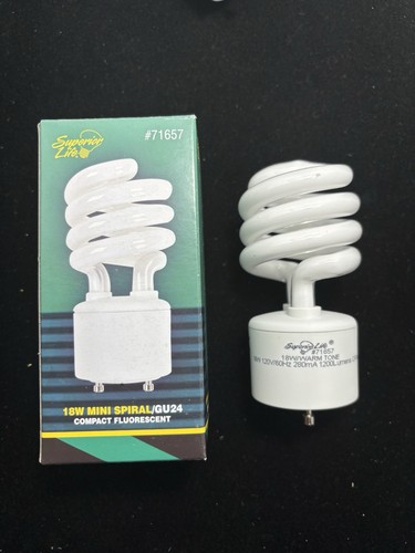 ⚡️4-pack⚡️SuperiorLife 18W Mini Spiral/GU24 Compact Fluorescent 71657 ...