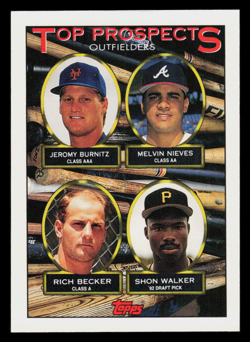 1993 Topps - Top Prospects #658 Melvin Nieves, Jeromy Burnitz, Rich ...