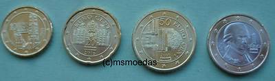 Oesterreich 4 Euro Münzen 2016 mit 10+20 Cent+50 Cent+ 1 Euro ...