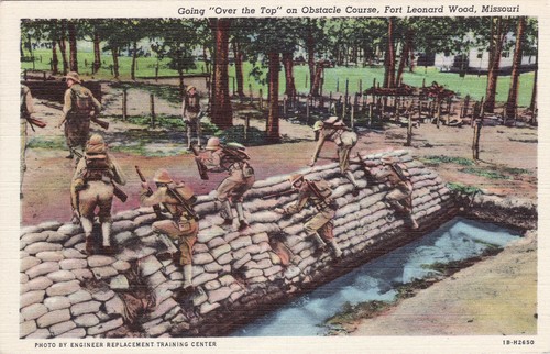 Going Over the Top on Obstacle Course Fort Leonard Wood MO Postcard ...