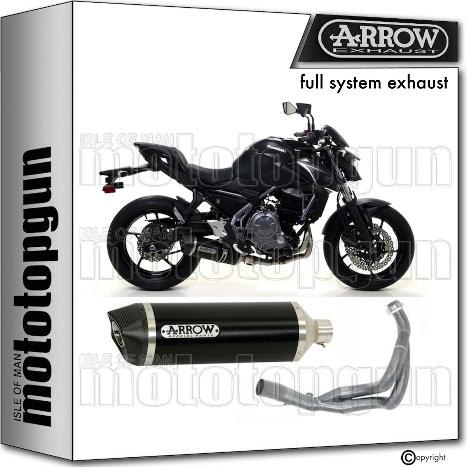 ARROW FULL EXHAUST OK RACE-TECH BLACK ALU C KAWASAKI Z650 Z 650 2018 18 ...