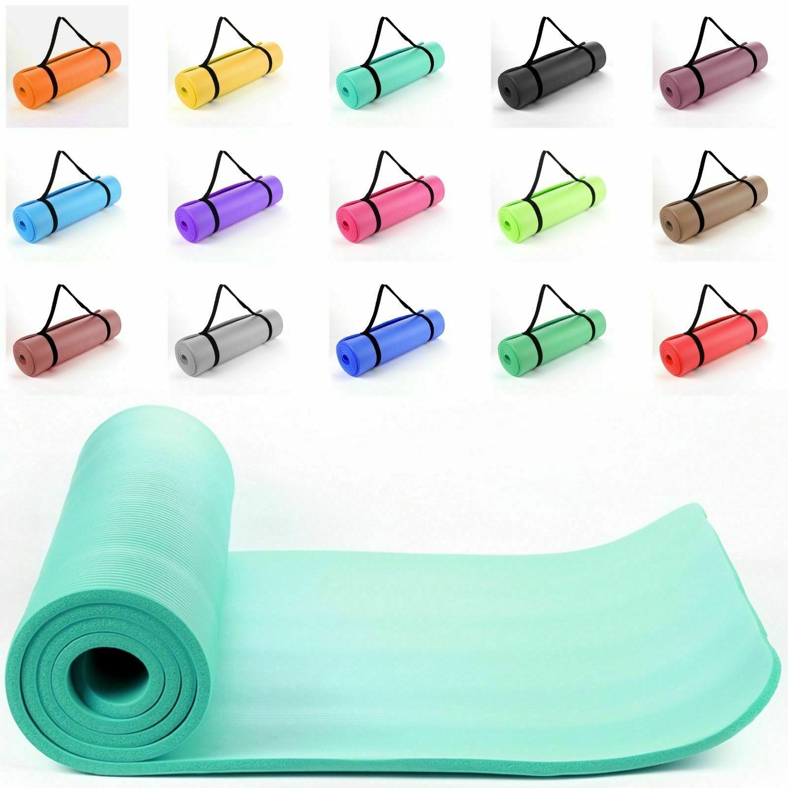 Extra Thick Yoga Mat 15mm Non Slip Exercise Pilates Gym Picnic Camping ...