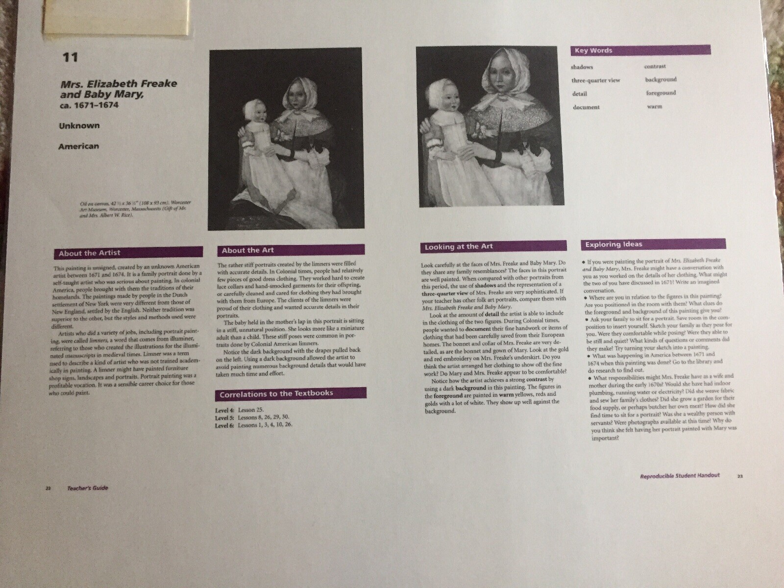 Mrs. Elizabeth Freake and Baby Mary - Original Laminated Art Print ...