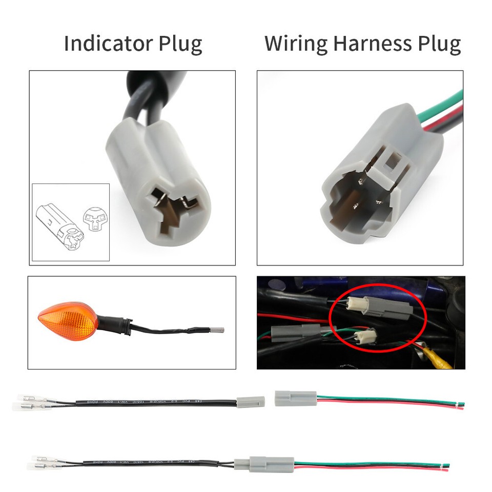 Turn Signal Light Adapter Plug Connector Wire For YAMAHA YZF R25/R3/R6S ...