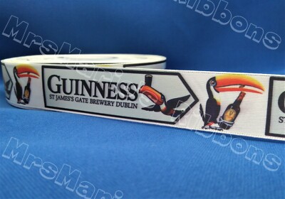 Guinness dark Irish dry stout Toucan satin cake/hair/craft ribbon ...