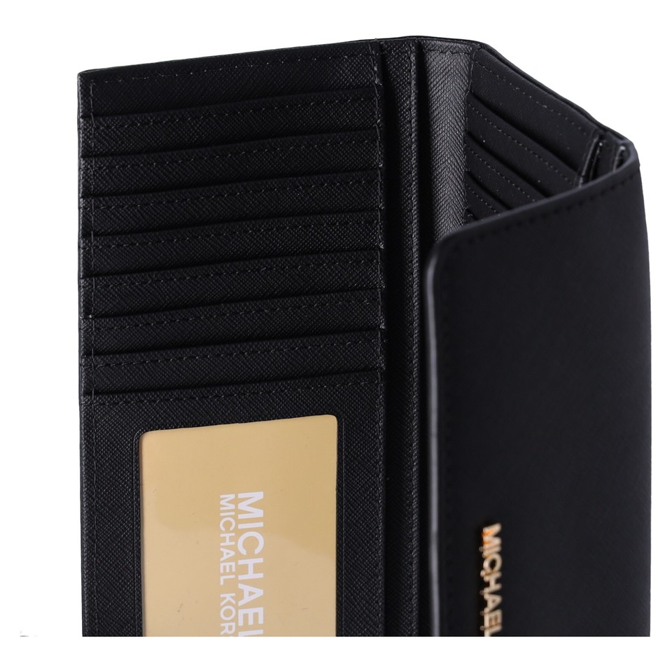 Michael Kors Jet Set Travel Large Trifold Wallet Signature MK Brown ...