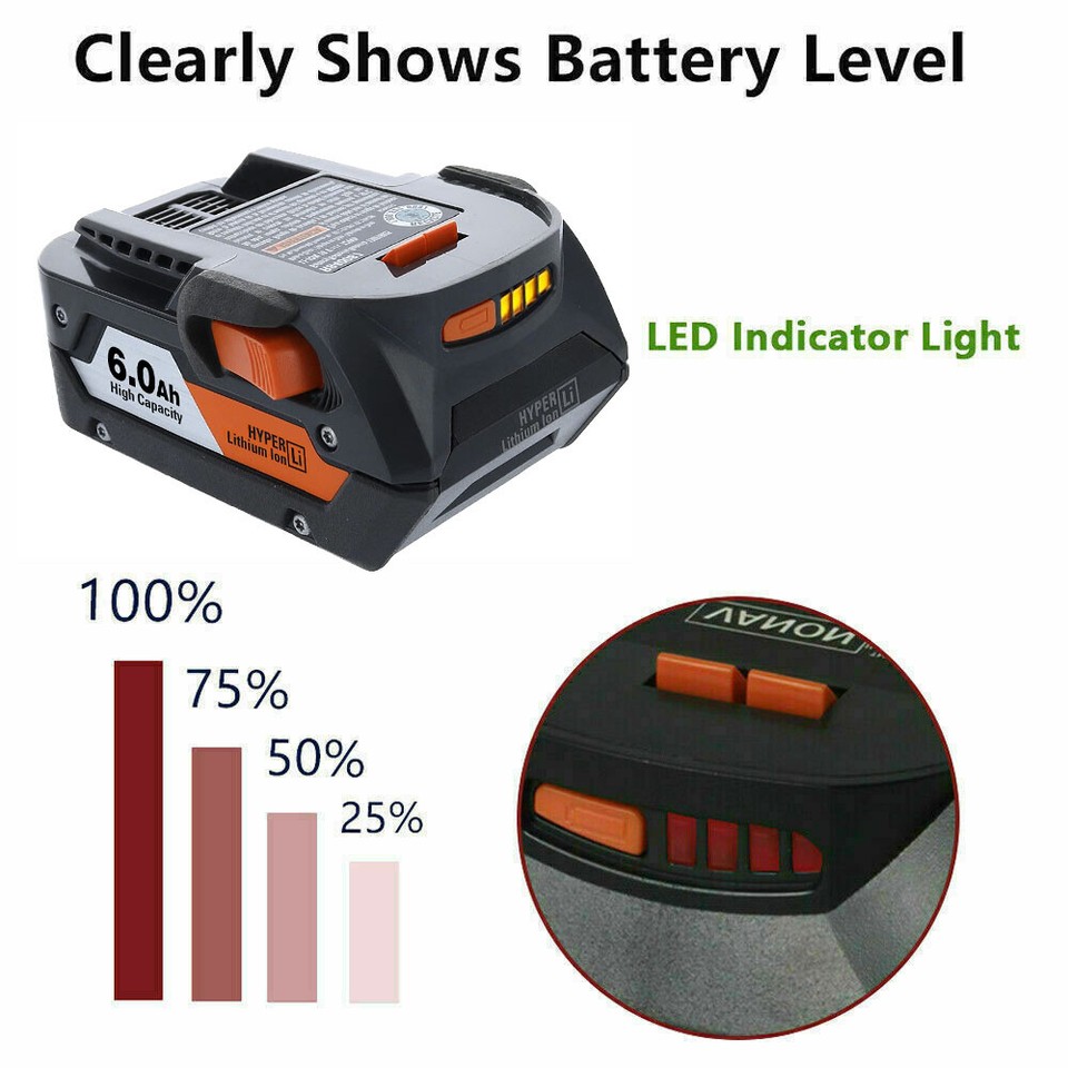 8AH Genuine Battery for Ridgid R840085 6Ah 4Ah Lithium Battery Rigid ...