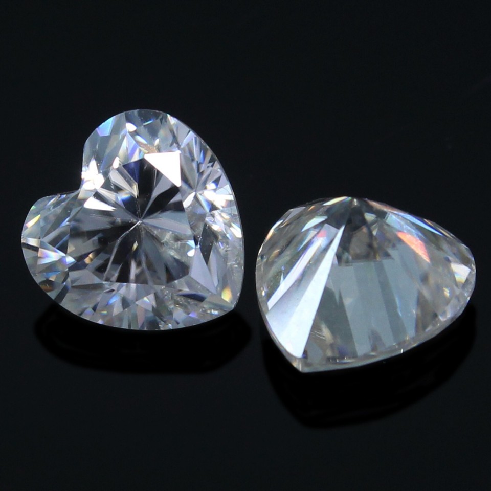 Beautiful ! Paire de cœurs DE Color VVS1 excellent diamant blanc lâche ...