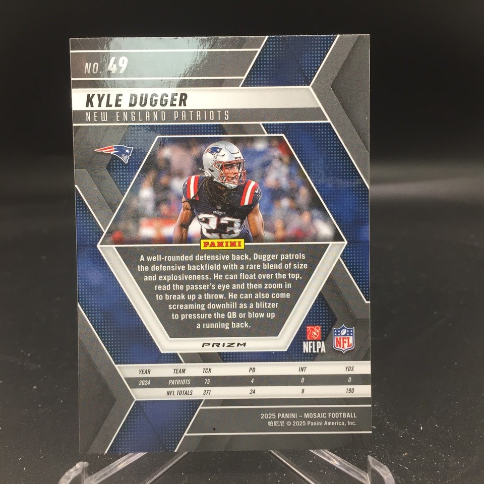 Kyle Dugger 2025 Panini Mosaic Purple Scope 49 New England Patriots | eBay