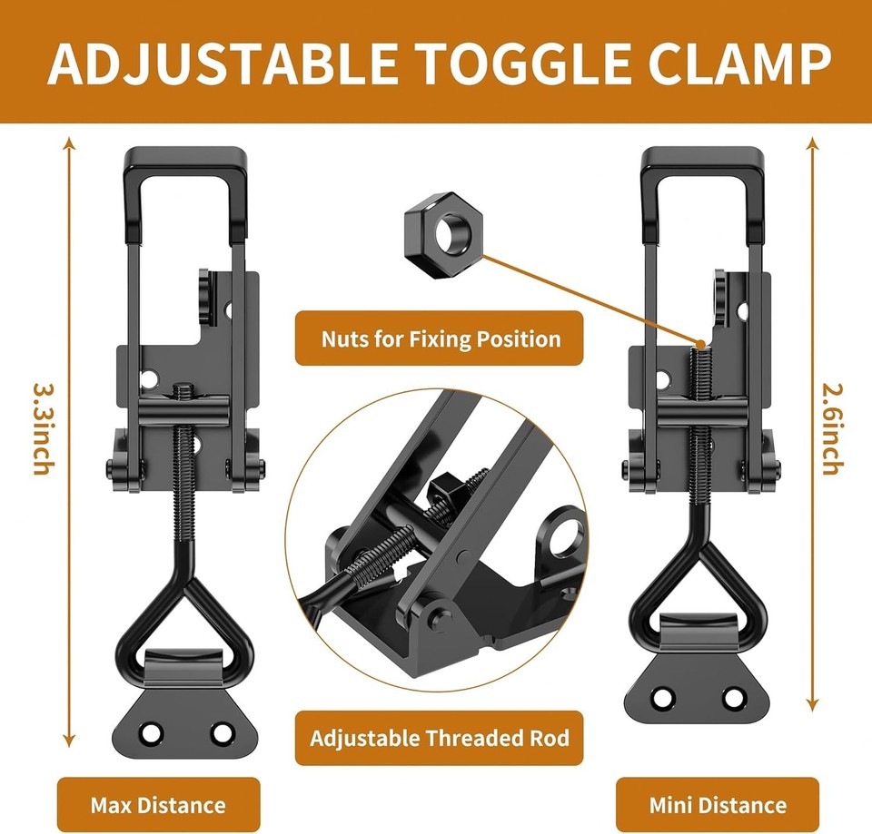 4Pack Heavy Duty Toggle Clamp Latch,4003 Style 1320lbs Capacity 4Pack ...