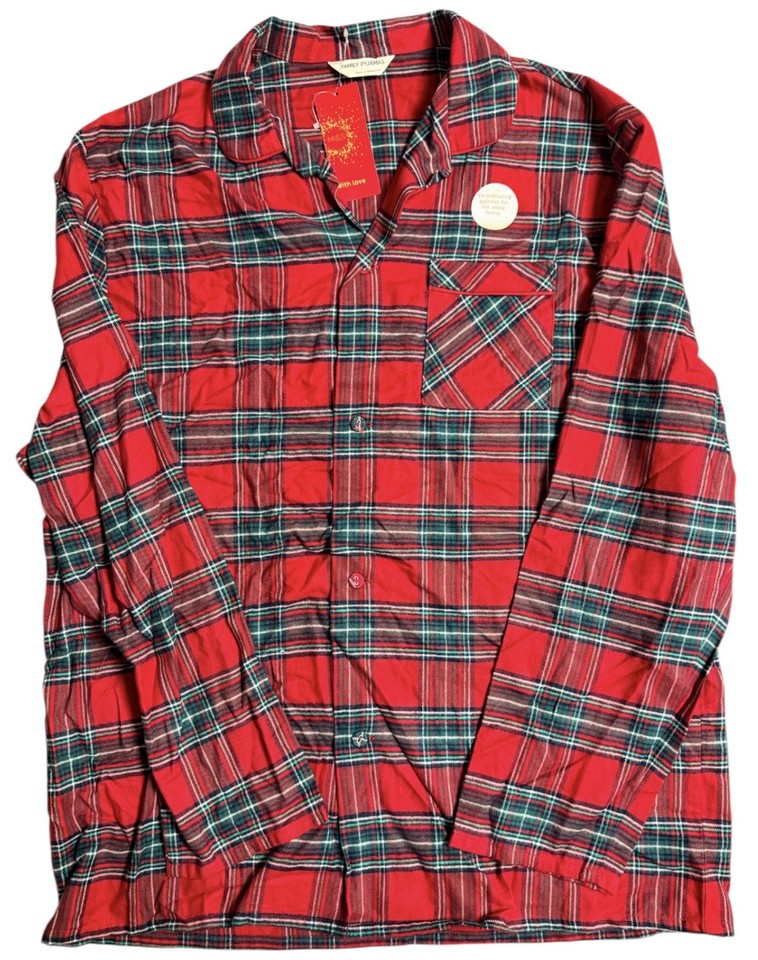 BNWT M&S Men’s Checked Brushed Cotton 2 Part Set Red Mix Pyjamas ...