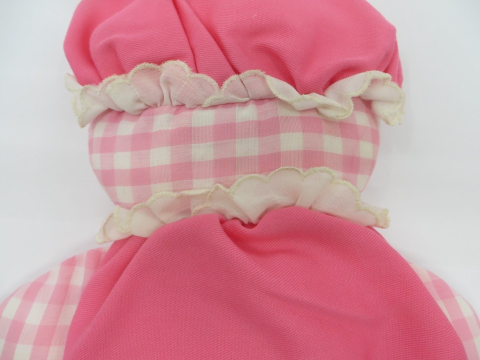 Vtg 1975 Fisher Price LOLLY DOLL Pink Gingham #420 Plaid Cloth Girl Toy Rattle | eBay