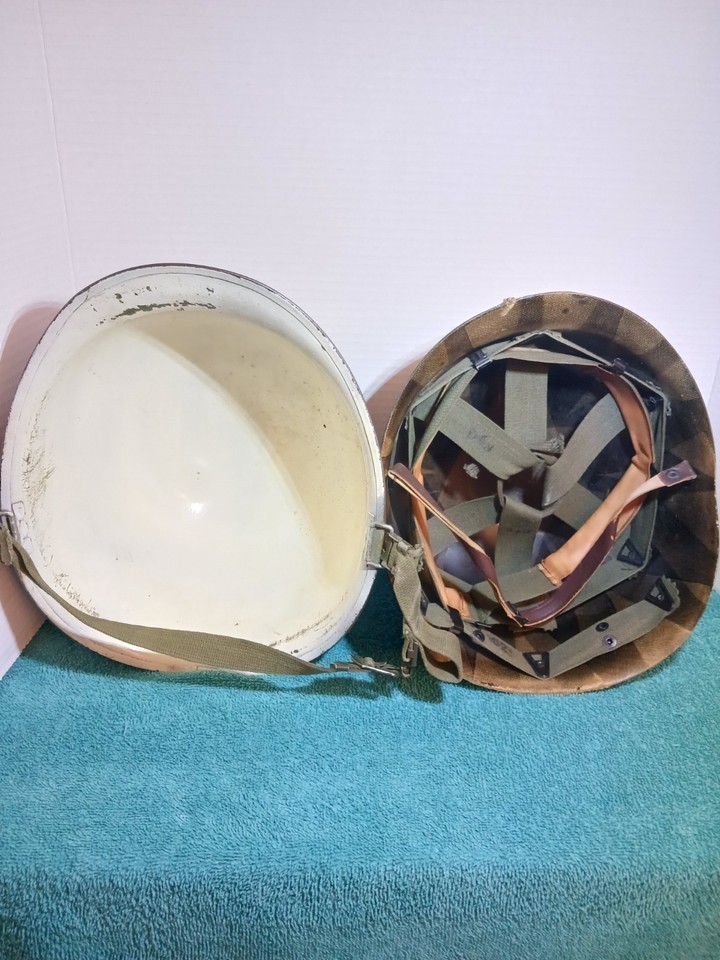 MP M-1 Army Military Helmet ,Steel Outer Shell & Liner | eBay
