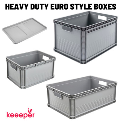 Heavy Duty Euro Transport Crate Boxes 30 to 60KG Capacity Food Safe ...