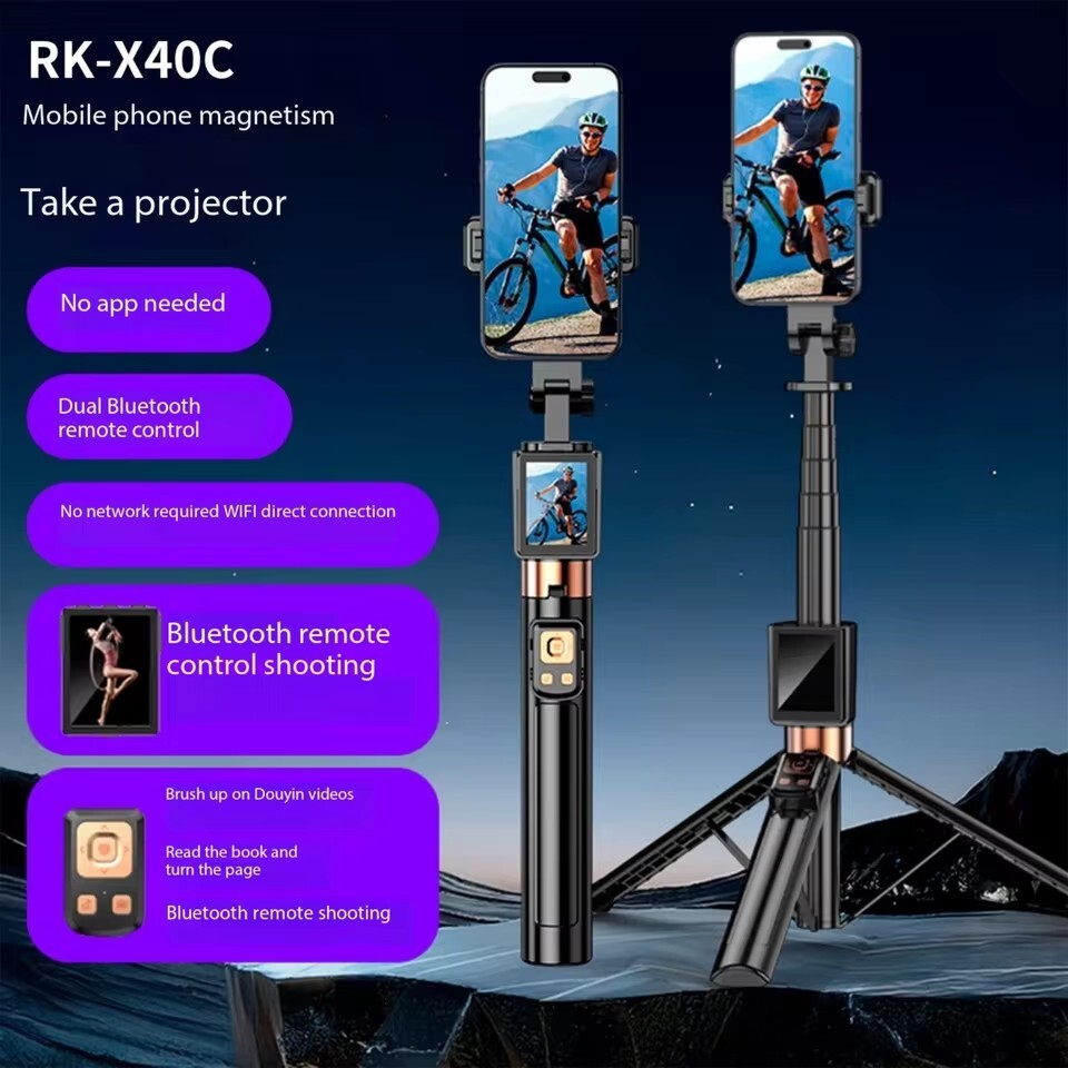 RK-X40C Magnetic Selfie Monitor Screen Tripod Phone Gear Camera Phone ...