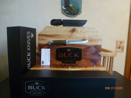 Buck 105 GRS1 Pro Pathfinder Fixed Blade Knife S35VN W/Leather Sheath ...