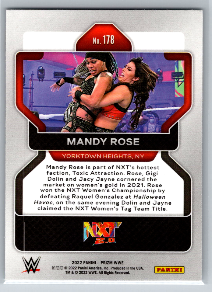 Mandy Rose 2022 Panini Prizm WWE Base Set Card #178 NXT 2.0 | eBay