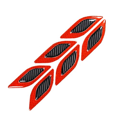 6Pcs PVC 9cm x 3.5cm Car Vent Reflective Stickers Auto Exterior Decals ...