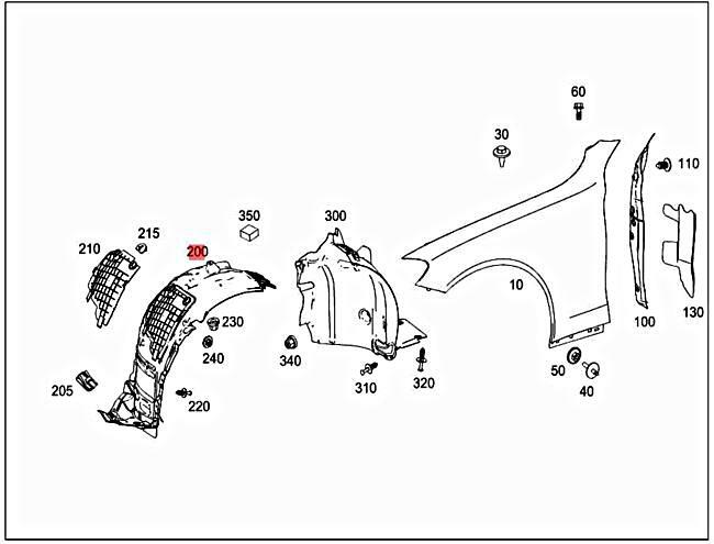 Genuine Mercedes-Benz Wheel House Covering 2056903201 / 205-690-32-01 ...
