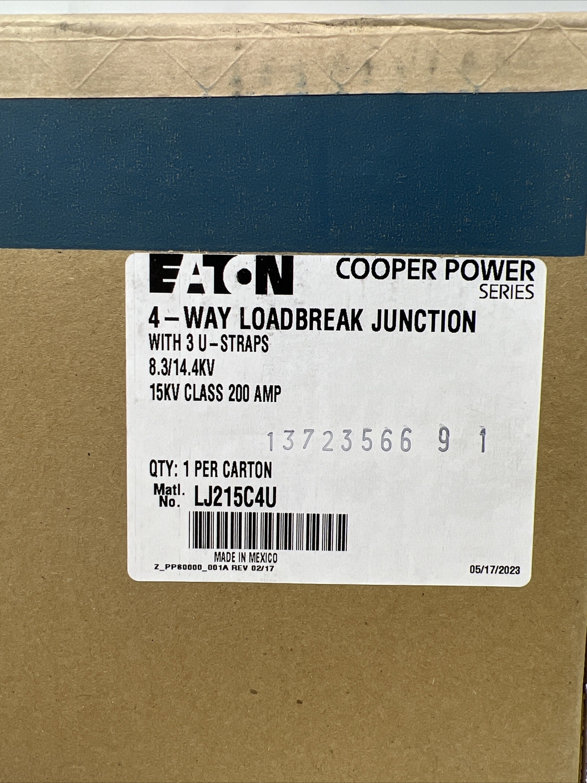 Eaton LJ215C4U 4-Way, 200A, 15kV Loadbreak Junction for sale online | eBay