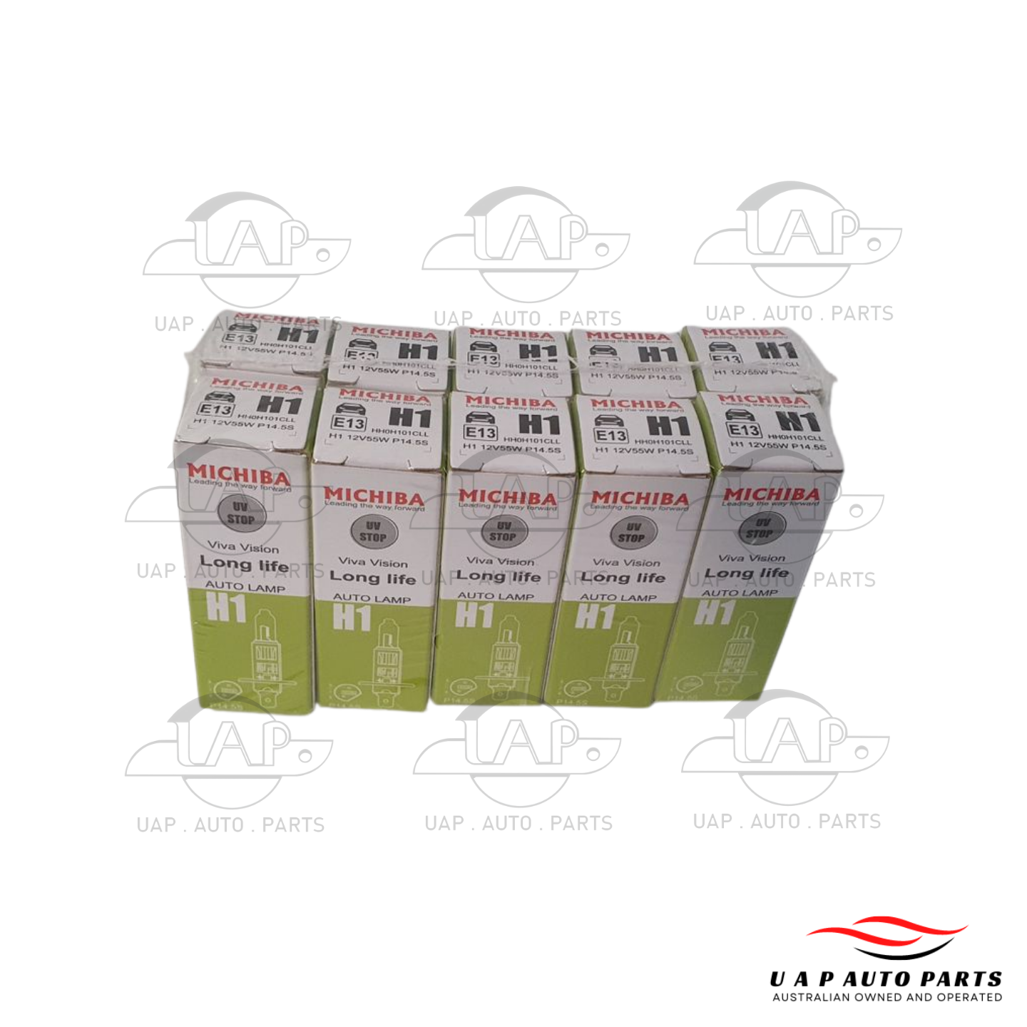 H1 Halogen Head Light P14.5s Globe 12V 55W Michiba Long Life x10pc Pack ...