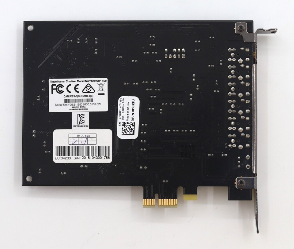 Creative SB1550 Sound Blaster Audigy RX 7.1 PCIe x1 Sound Card Dell P/N ...