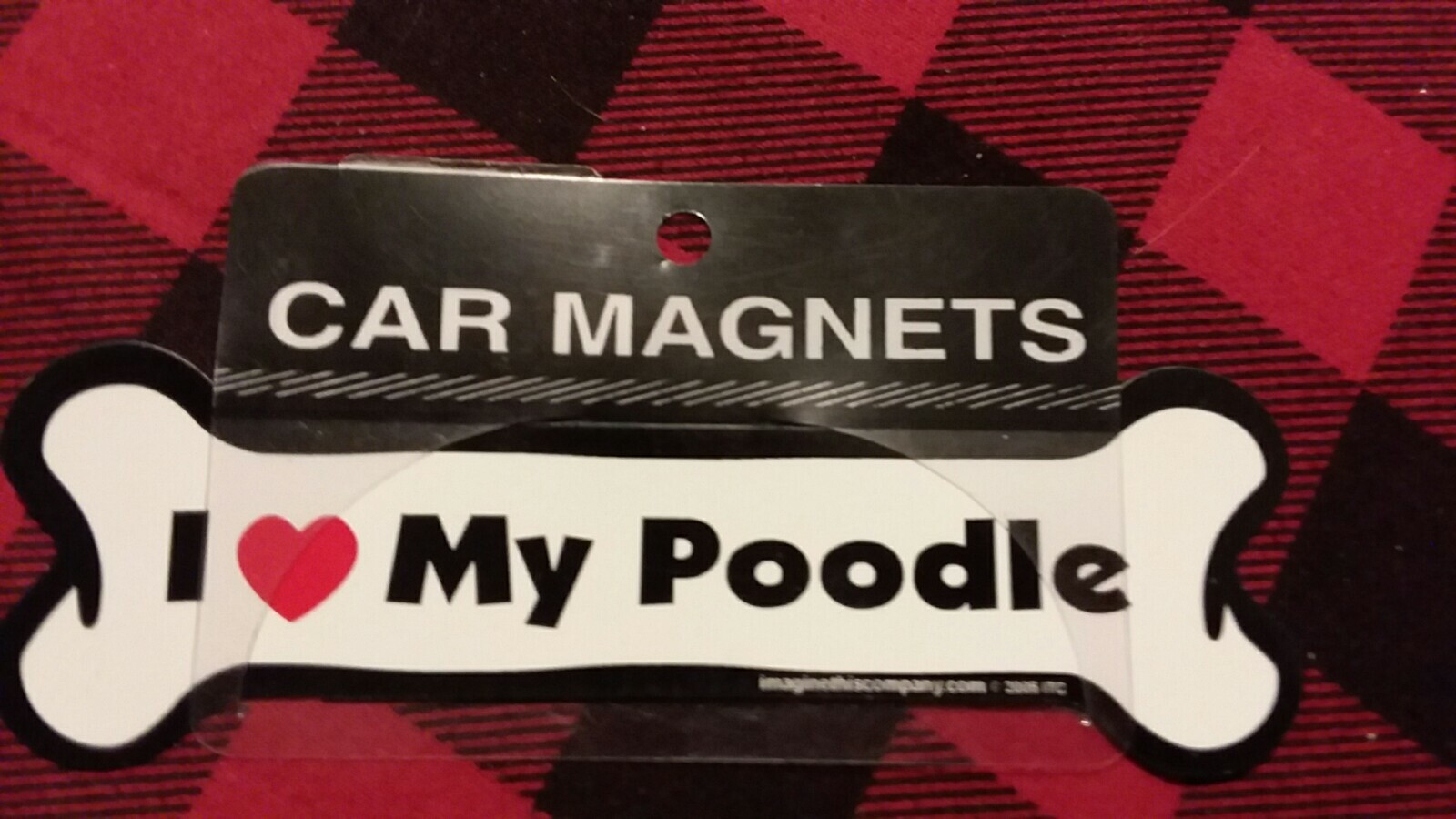 I Love My Poodle Dog Bone Car Magnet - 2x7 Dog Bone Auto Truck Decal ...
