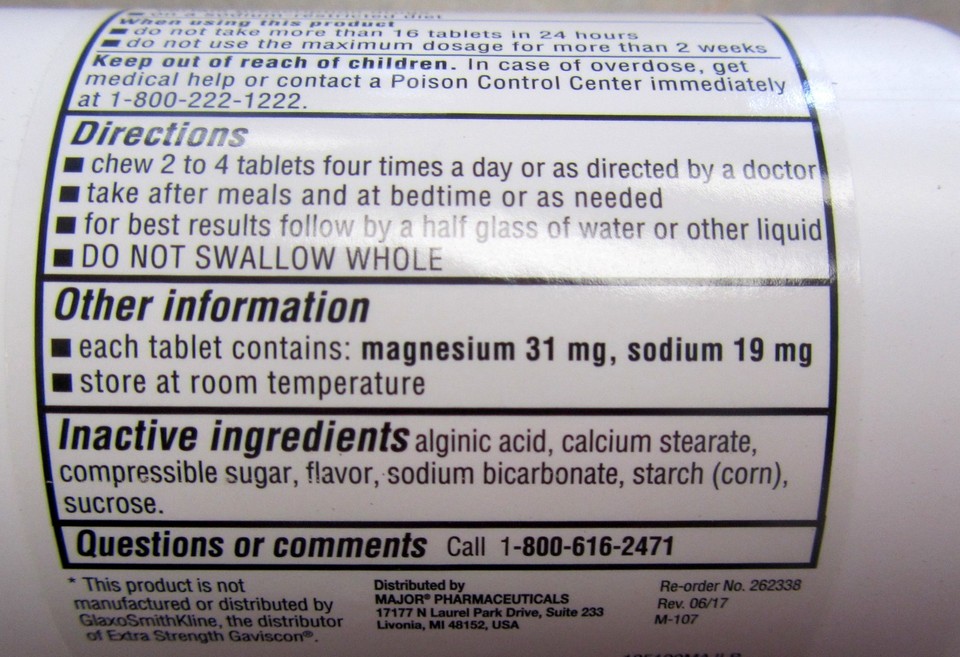 Antacid Chews Extra Strength for Heartburn ACID GONE 100 ct ( 2 pack ...