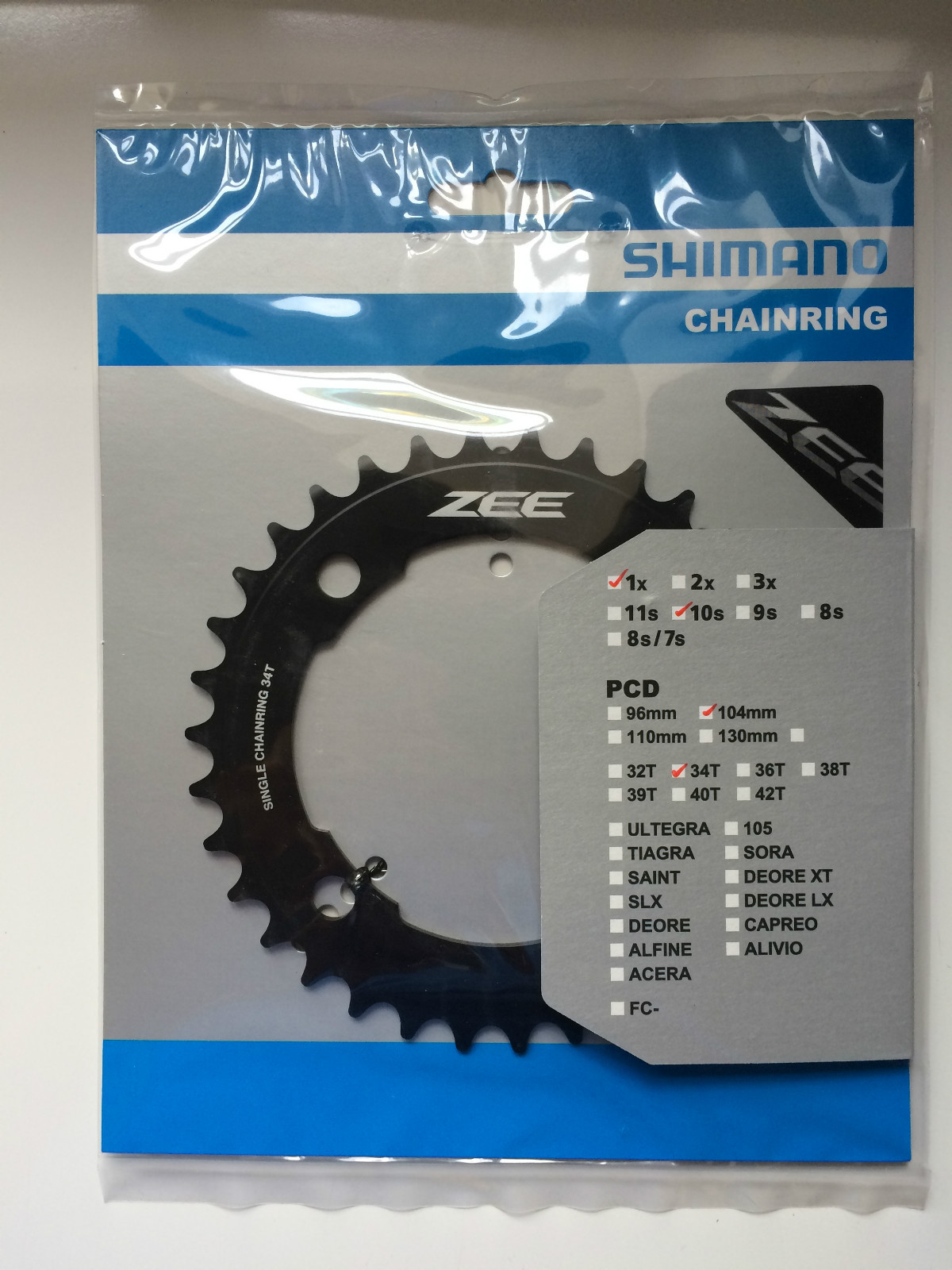 Shimano Zee Single Speed Chainring 34T 104mm BCD FC-M640 | eBay UK