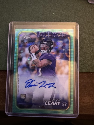2024 Topps Chrome Devin Leary #RA-DLE Aqua Geometric Auto RC /199 | eBay