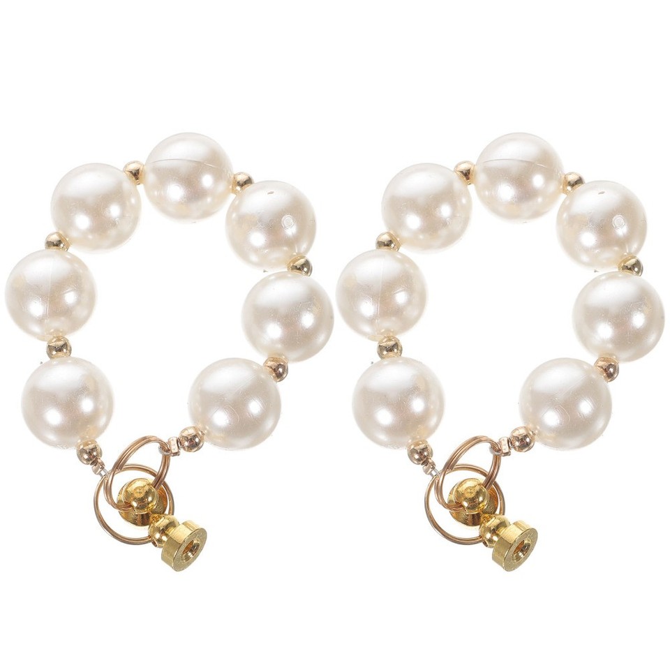 2pcs Mobile Phone Case Chain Imitation Pearl Beading Finger Chain Stand ...