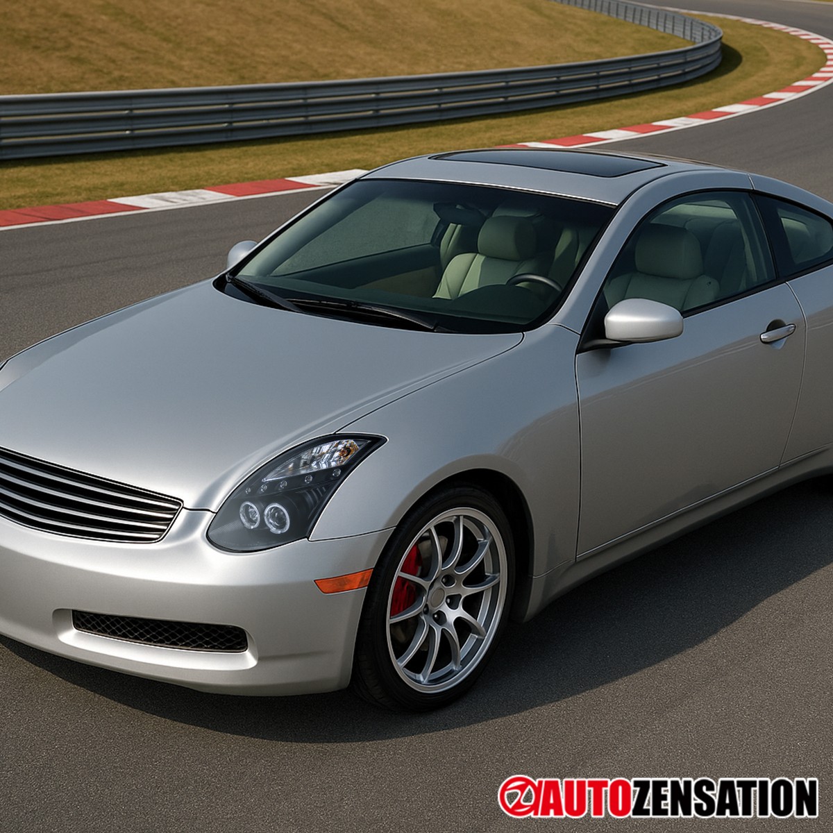 Fit 2003-2007 Infiniti G35 Coupe Black LED Halo Projector Headlights ...