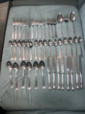 VTG Towle Stuart Shell 45 Pieces Stainless Korea Forks Spoons Knives | eBay