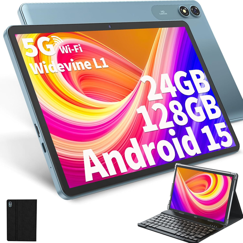 Android Tablet with Keyboard, Android 15 Tablet 10 Inch with 24GB+128GB ...
