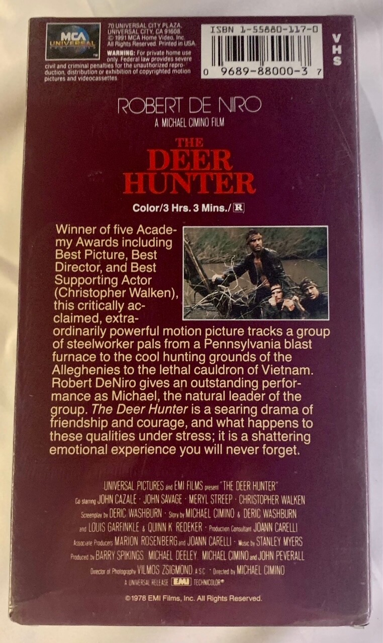The Deer Hunter VHS Robert De Niro Meryl Streep 2 Tape Set 1978 Factory ...