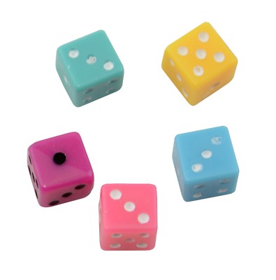 Pack of 10 Assorted Coloured Small Dice 8mm (53850-152) | eBay UK
