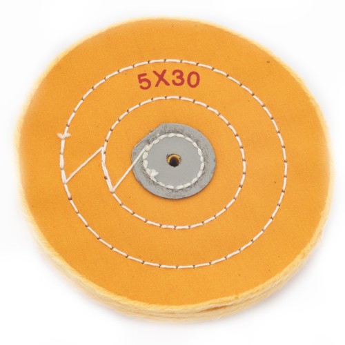 5" x 30 ply Muslin Polishing Buffing Wheel, Yellow Treated, Jewelry ...