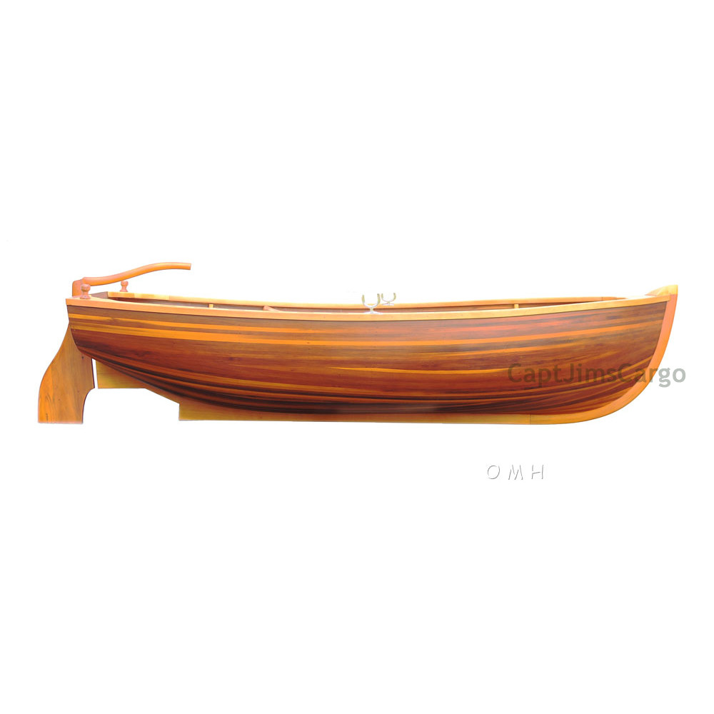 Wooden Row Boat With Motor