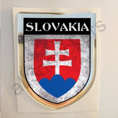 Slovakia Sticker Coat of Arms Resin Domed Stickers Flag Grunge 3D ...