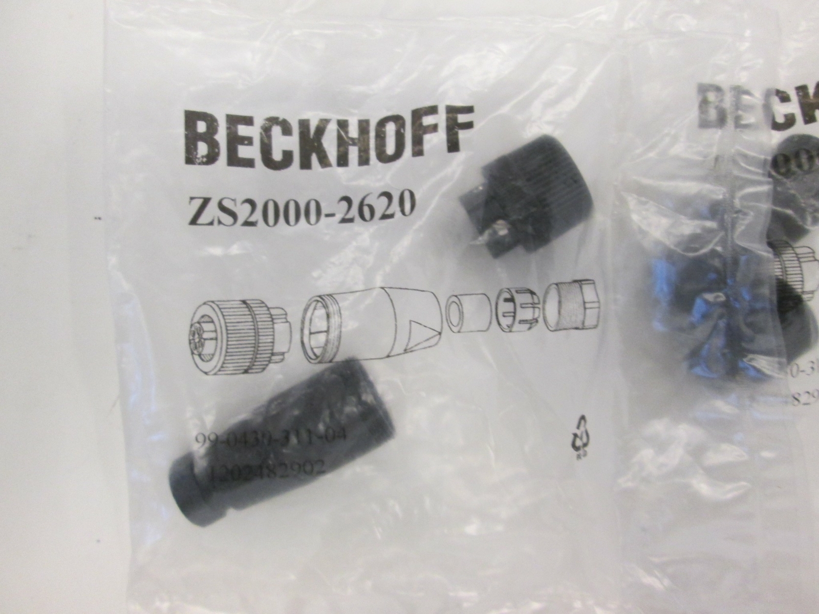 Beckhoff, ZS2000-2620, M12 Socket Field Assy Connector, New, Lot of 18 ...