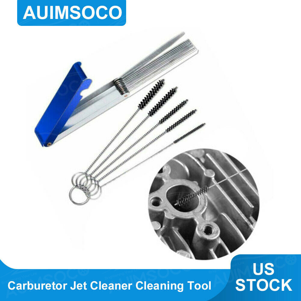 Motorcycle Carburetor Jet Cleaner Cleaning Tool 13 Needles + 5 Brushes ...